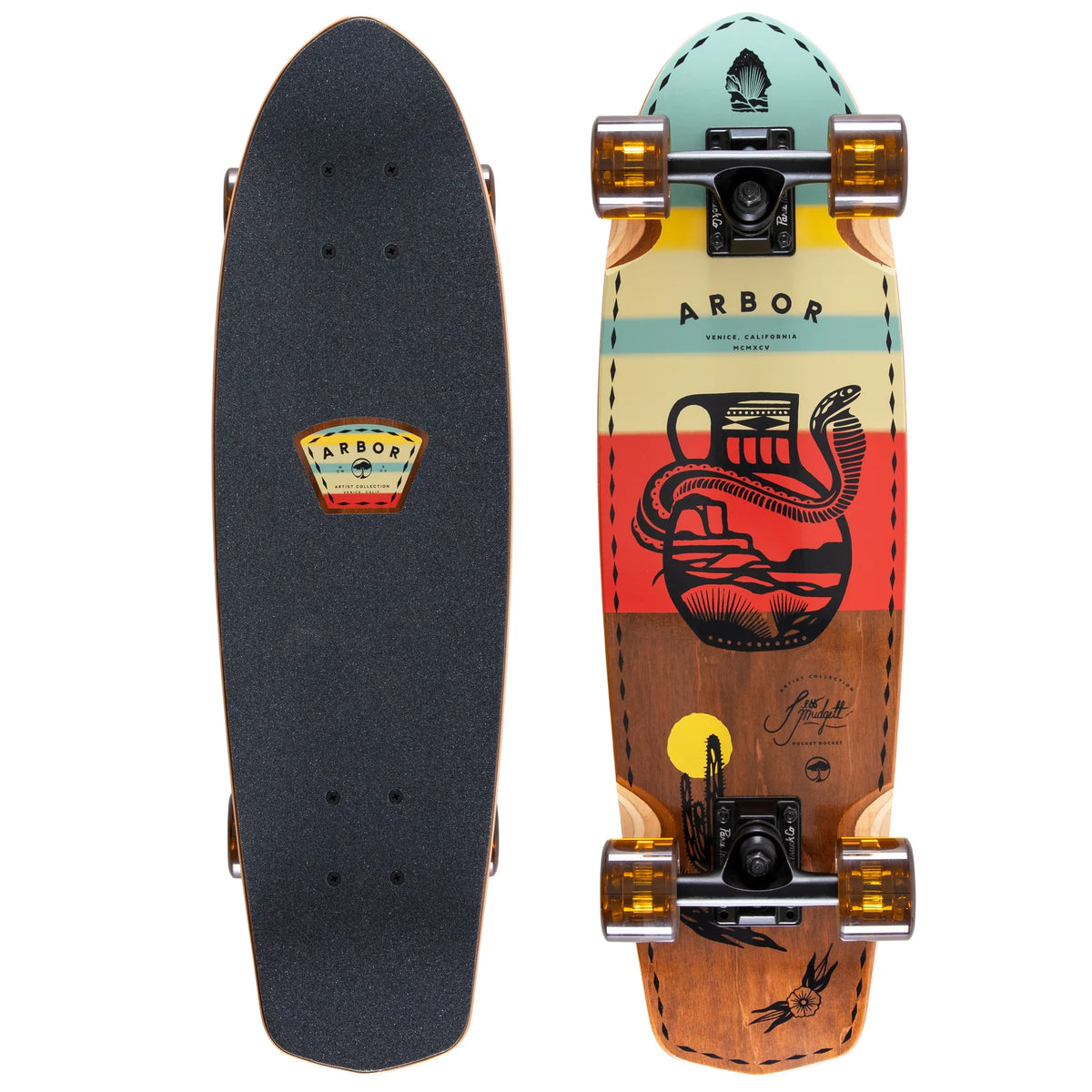 Arbor Pocket Rocket Artist Complete Longboard – Park 2 Peak